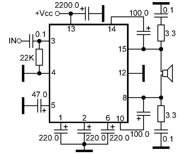 HA13118 NF-POWER AMP. 18W 18V BTL 15p.